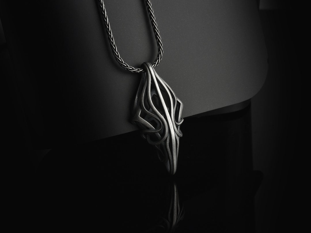 Futuristic Design Pendant, Elegant Swirl Pendant, Contemporary Silver ...