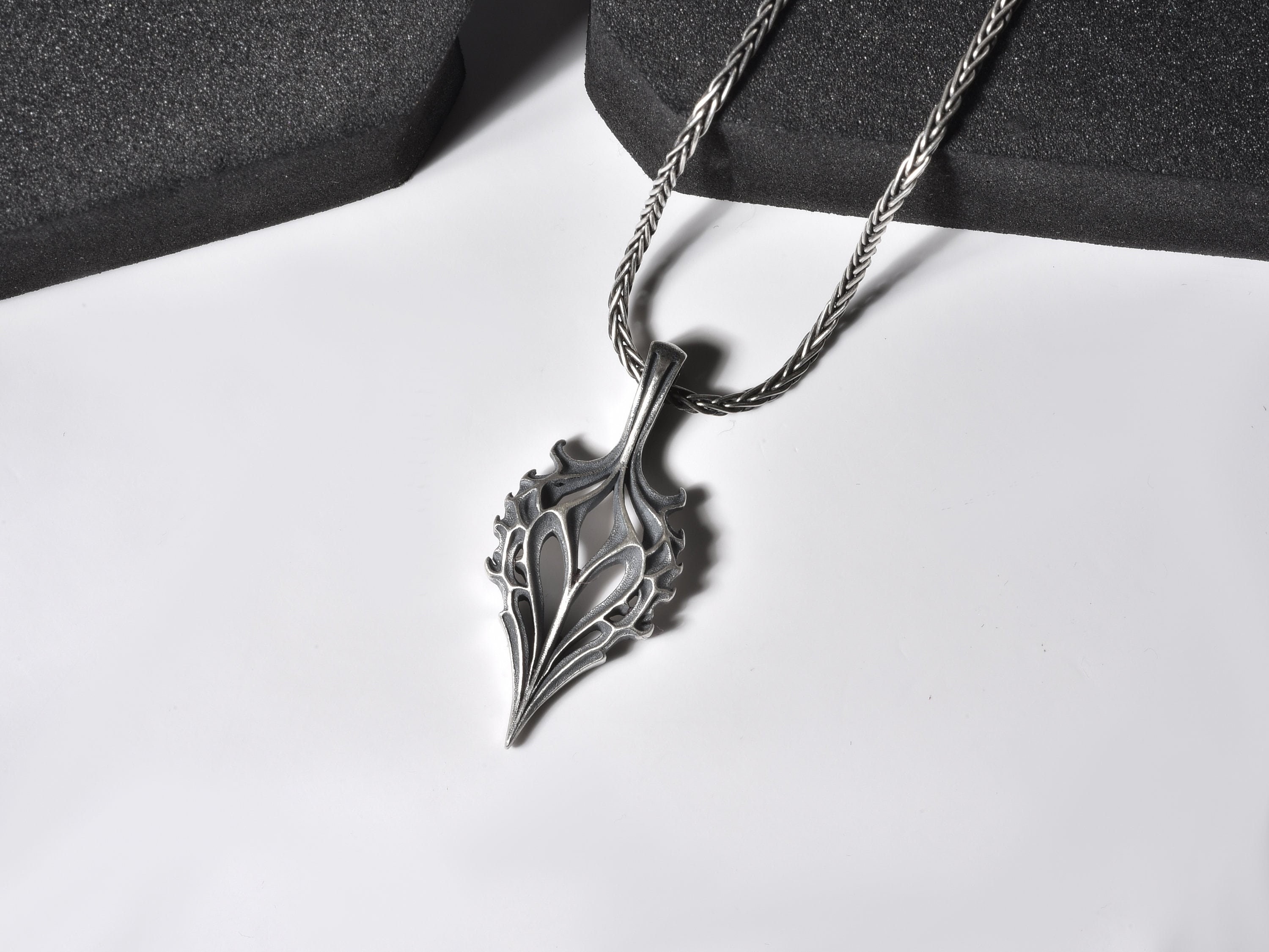 Futuristic Heart Pendant in Sterling Silver, Steampunk Love Necklace ...