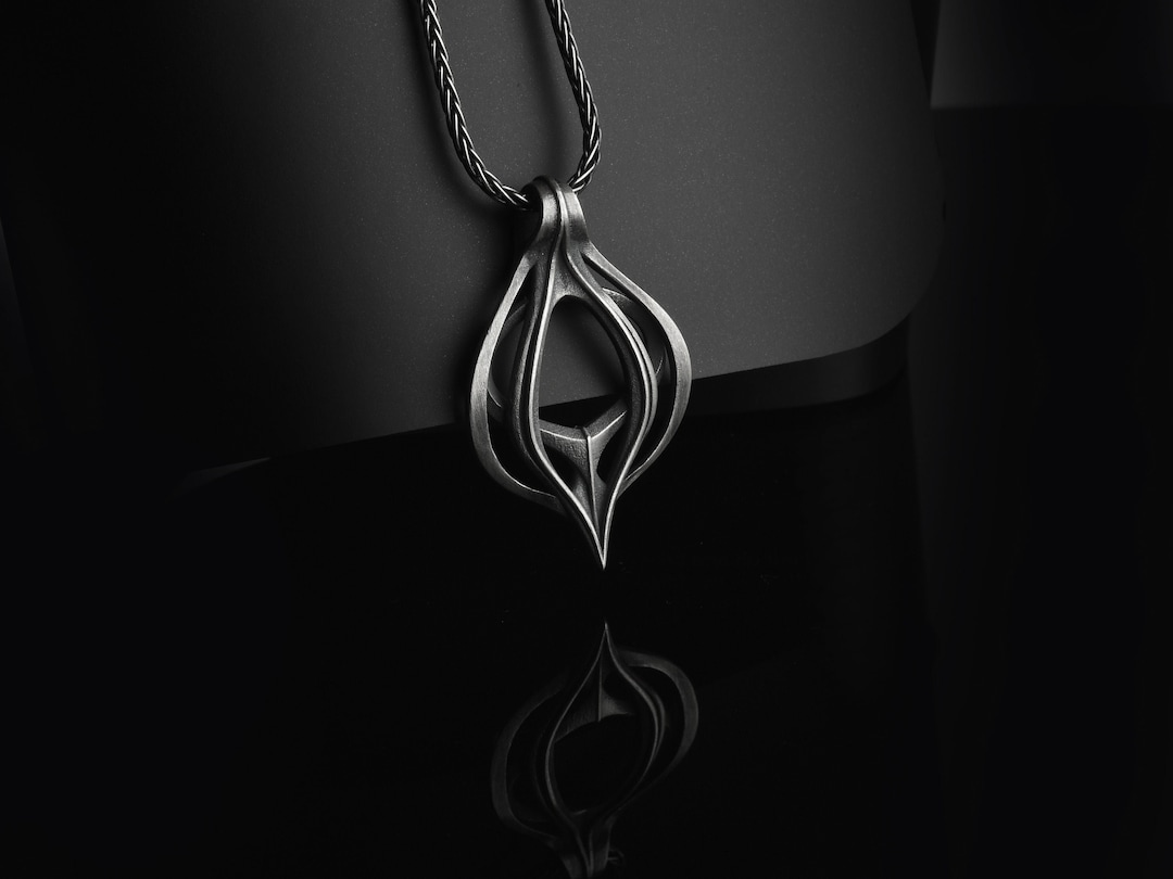 Elven Flame Pendant, Sterling Silver Fantasy Necklace - Etsy