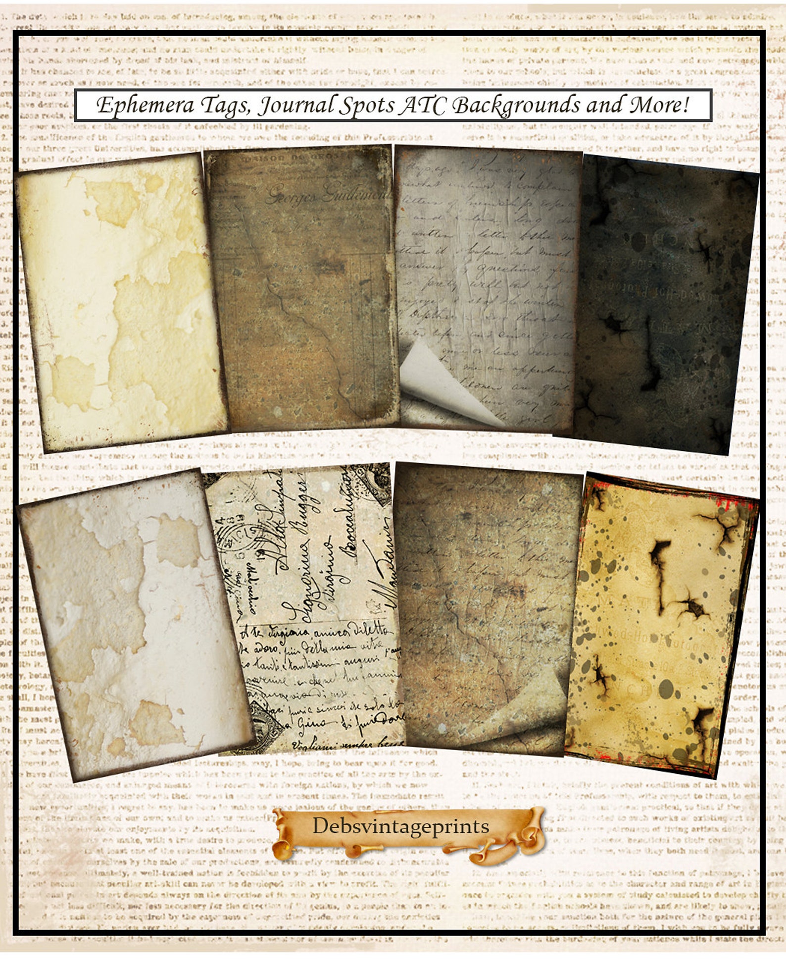 Printable Backgrounds Shabby Chic Grunge Steampunk Vintage - Etsy