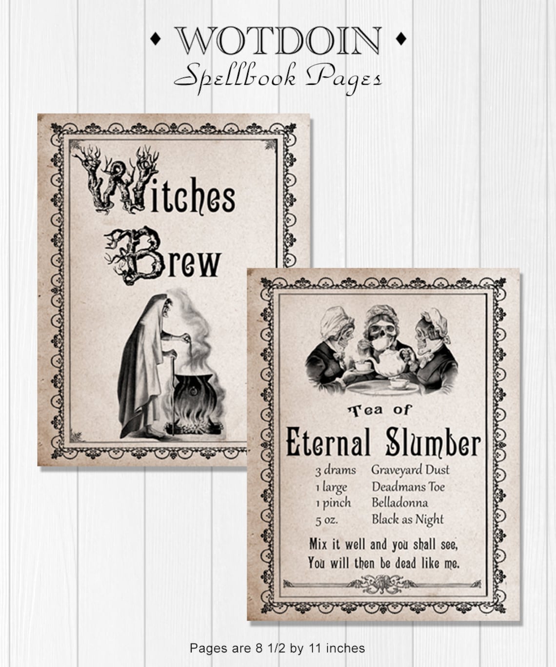 Spellbook and Potion Printable Pages Halloween Spell Casting | Etsy
