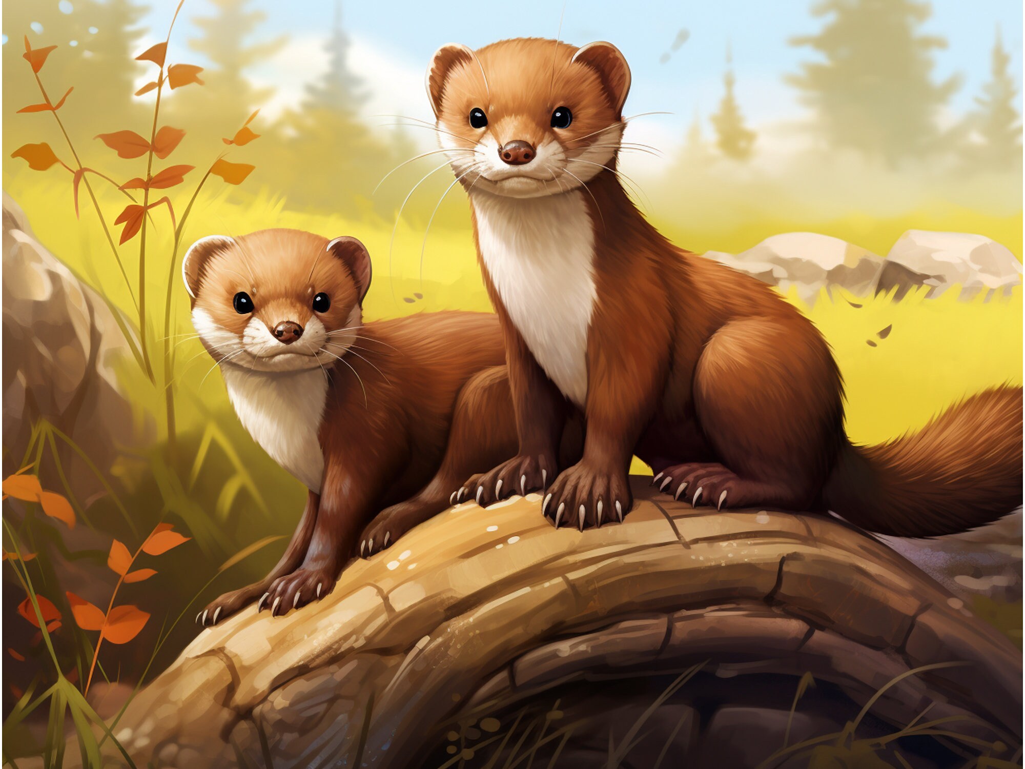 Cartoon-style Mink Clip Art PNG for Fun and Whimsical Artworks - Etsy