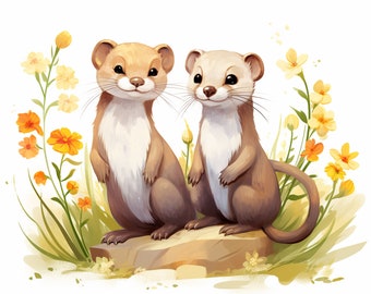 Cartoon-style Mink Clip Art PNG for Fun and Whimsical Artworks - Etsy