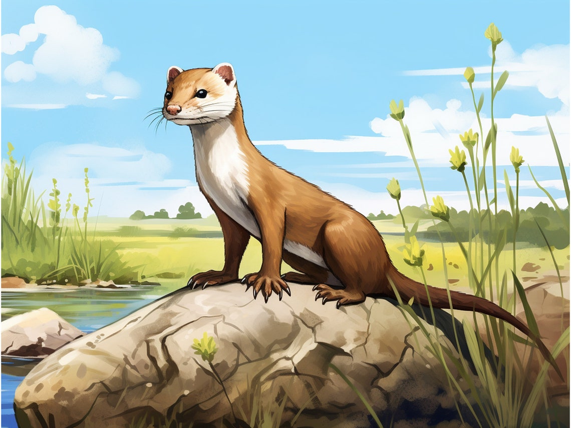 Cartoon-style Mink Clip Art PNG for Fun and Whimsical Artworks - Etsy