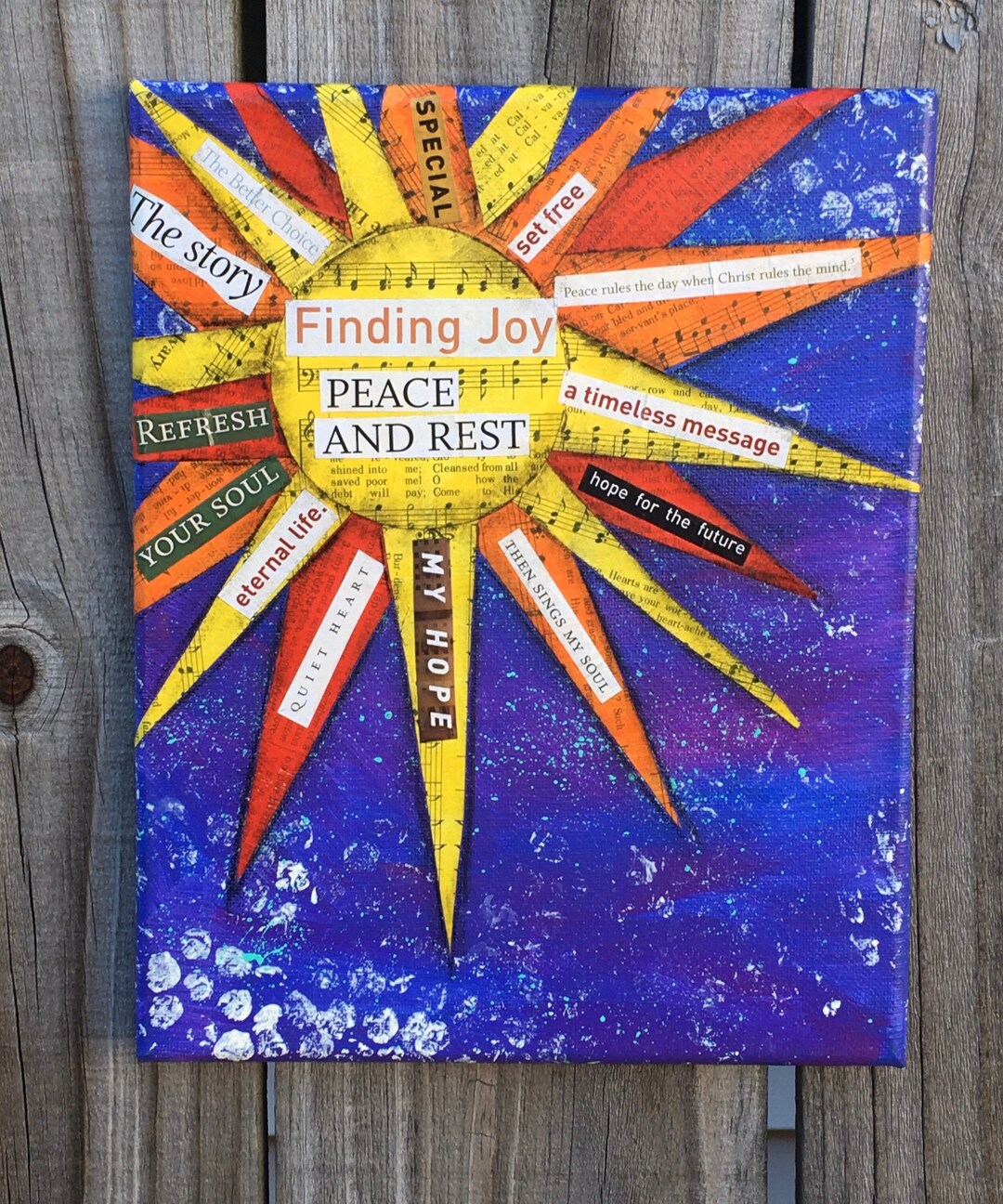 Original Acrylic Sun Rays Mixed Media Christian Inspirational Painting ...