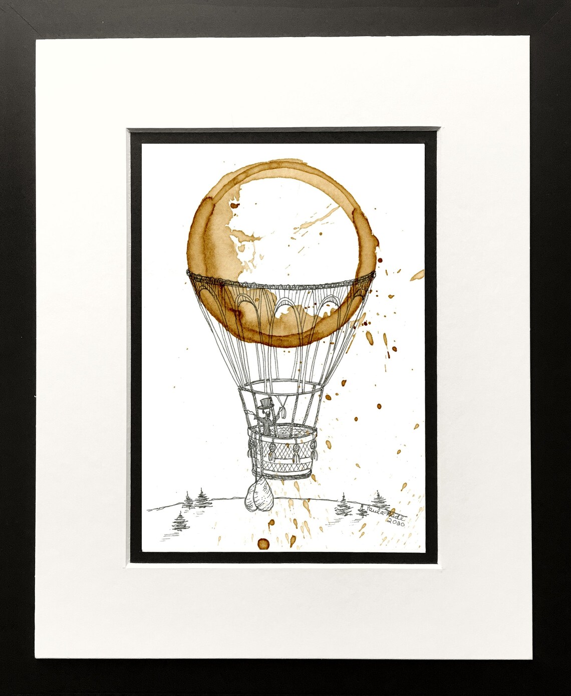 COFFEE Cup Ring Stain Art Painting view From Above | Etsy