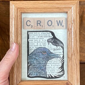 Collage Assemblage Framed Wall ART "crow Defined" OOAK Funky Vintage ...