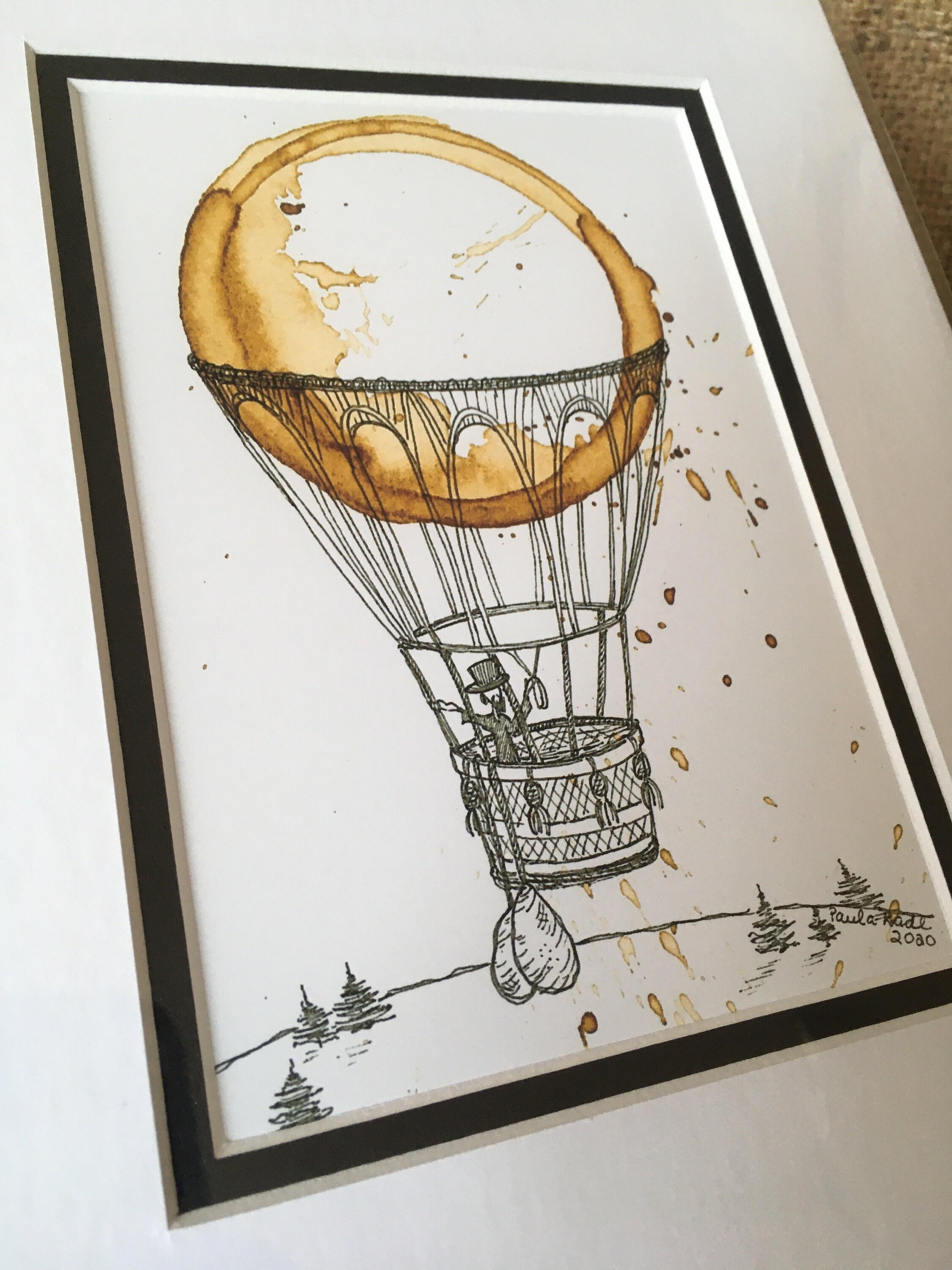 COFFEE Cup Ring Stain Art Painting view From Above | Etsy