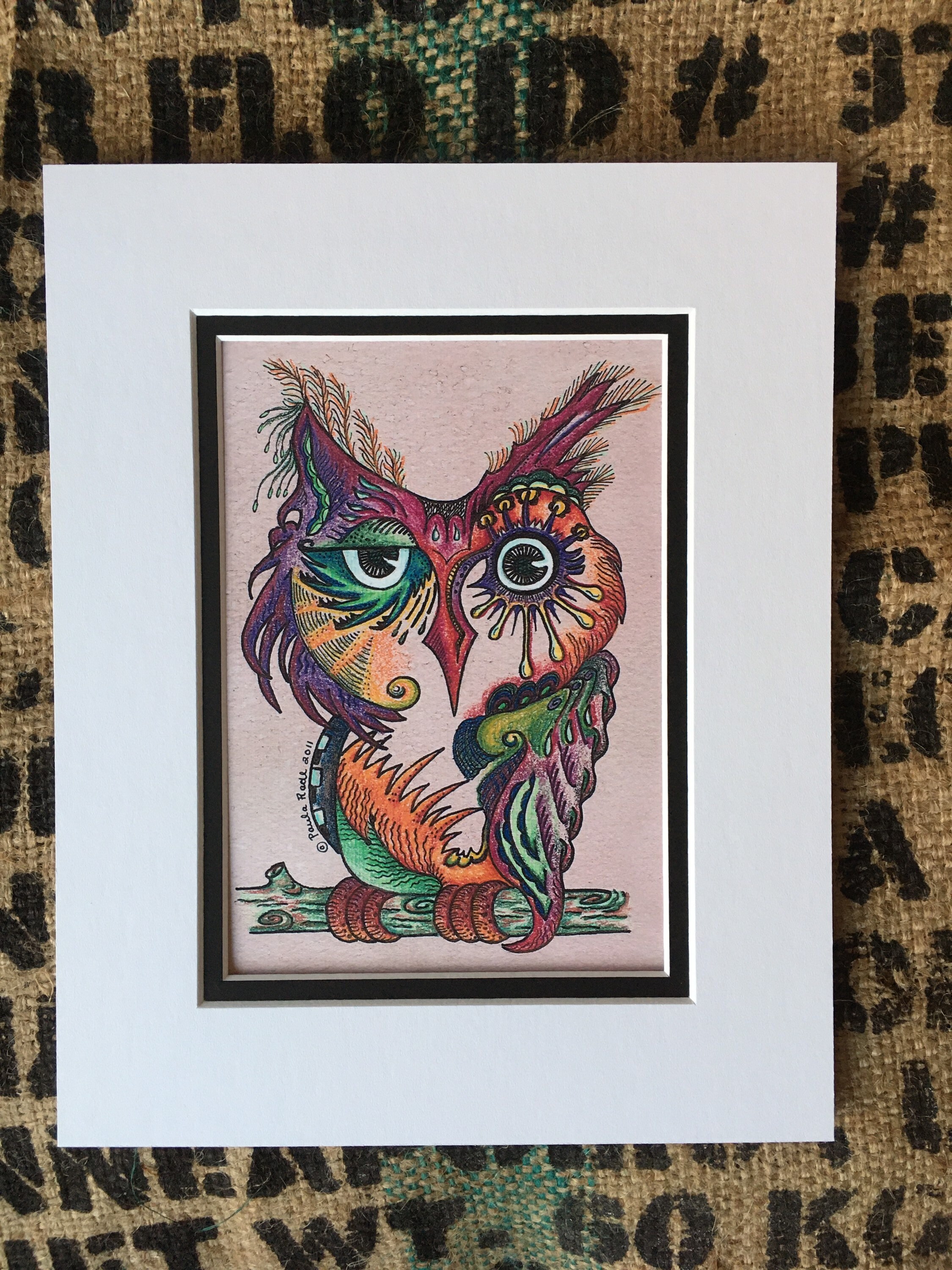 Owl Colored Pencil Drawing