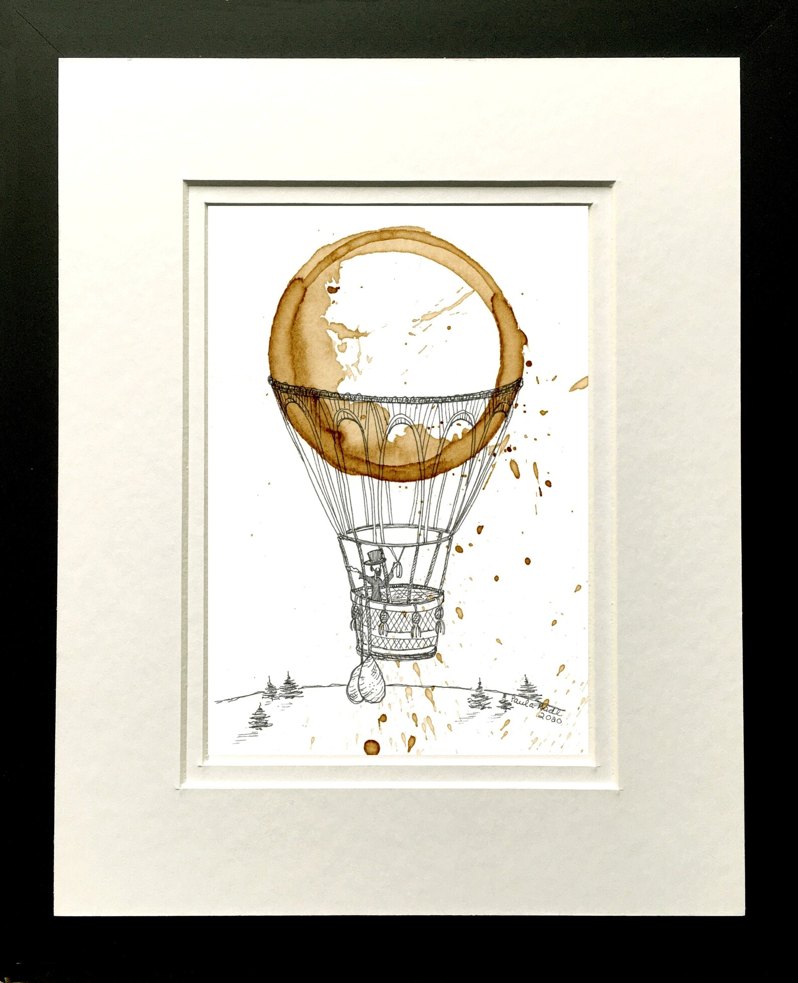 COFFEE Cup Ring Stain Art Painting view From Above | Etsy