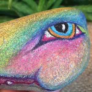OOAK Monster Rock "chomp" One of a Kind Hand Painted Colored Pencil ...
