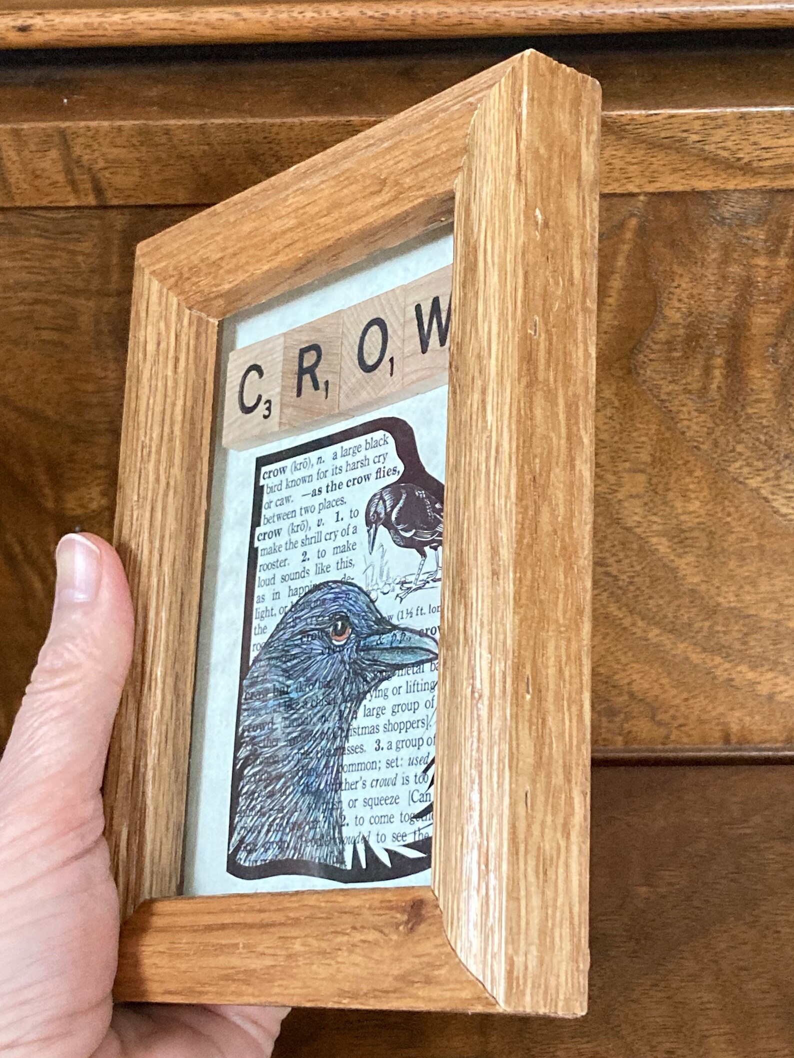 Collage Assemblage Framed Wall ART crow Defined OOAK Funky Vintage ...