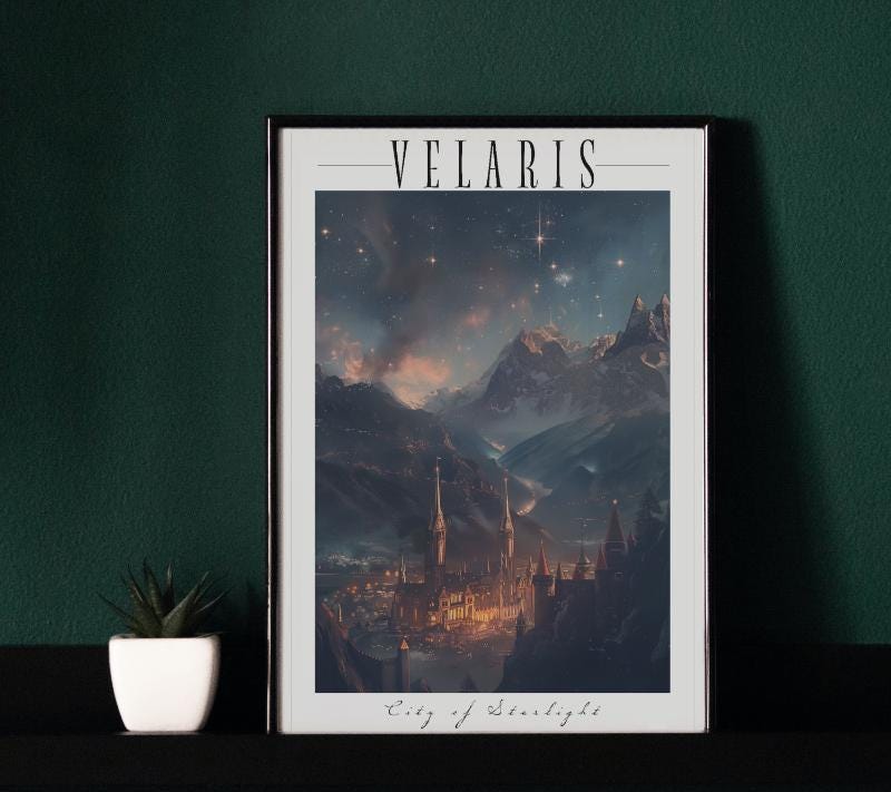 Velaris the City of Starlight Print | Velaris ACOTAR Print | Night ...