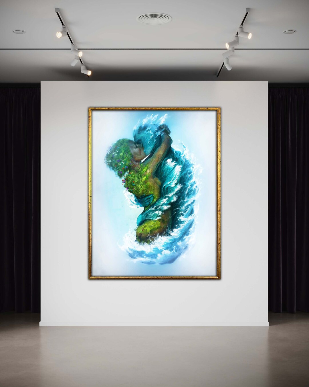 Embrace of Nature: Elemental Kiss Canvas Print, Artistic Representation ...