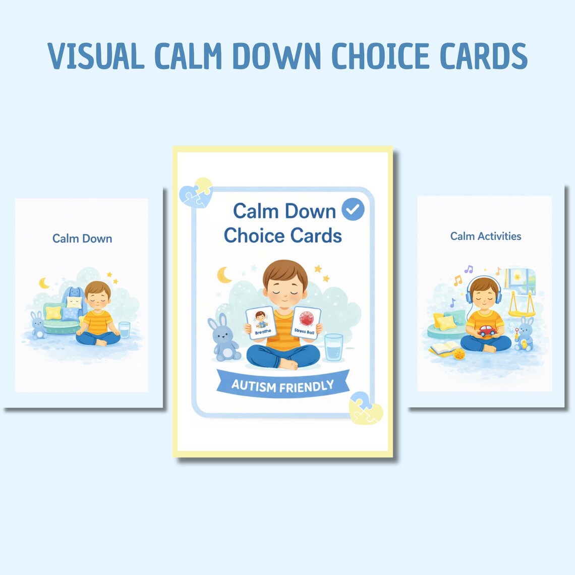 Calm Down Choice Cards – Autism Friendly - Etsy