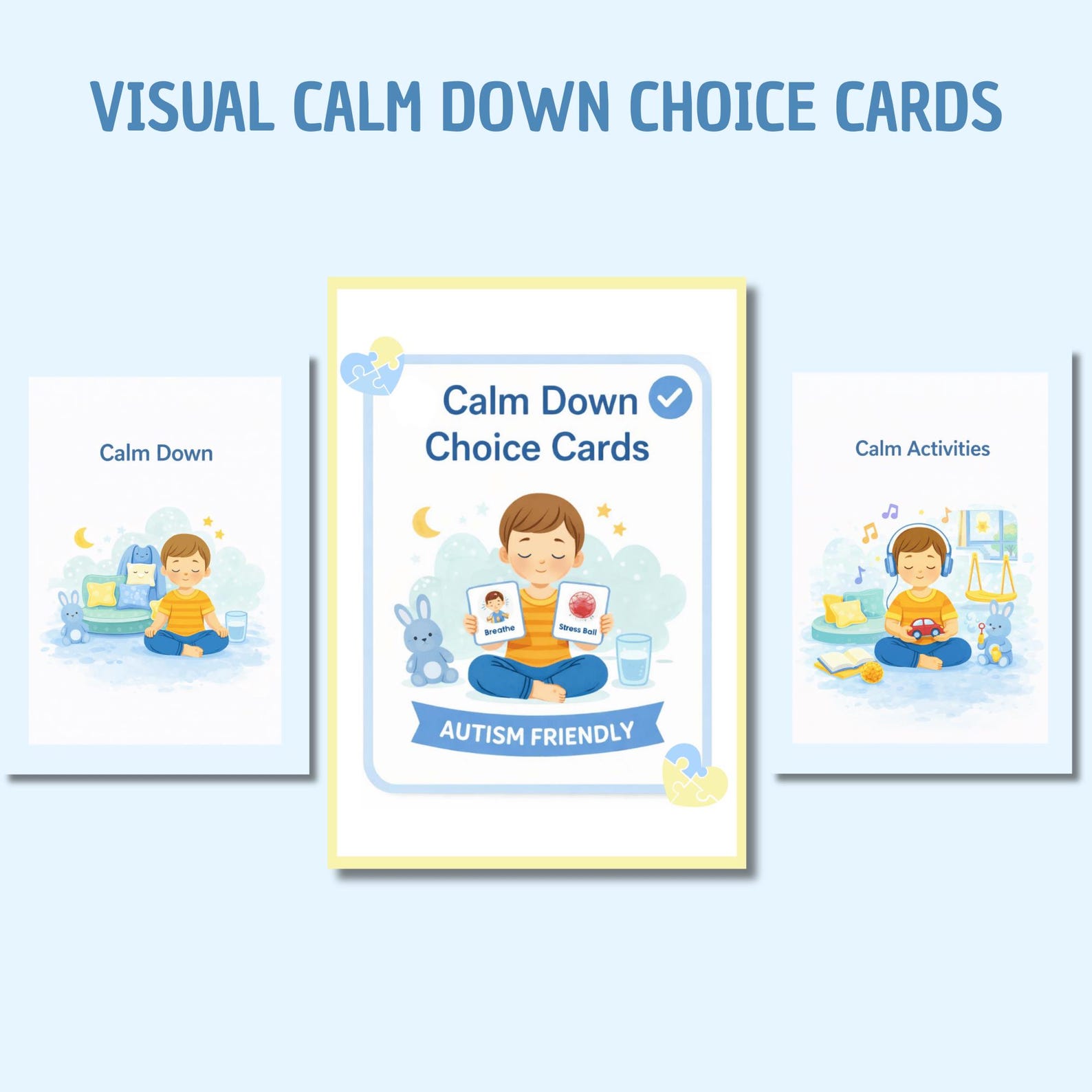 Calm Down Choice Cards – Autism Friendly - Etsy