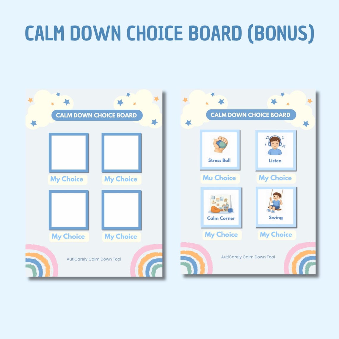 Calm Down Choice Cards – Autism Friendly - Etsy