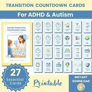 Autism Transition Countdown Cards – Visual Timer Cards for Autism and ...