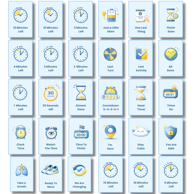 Autism Transition Countdown Cards – Visual Timer Cards for Autism and ...