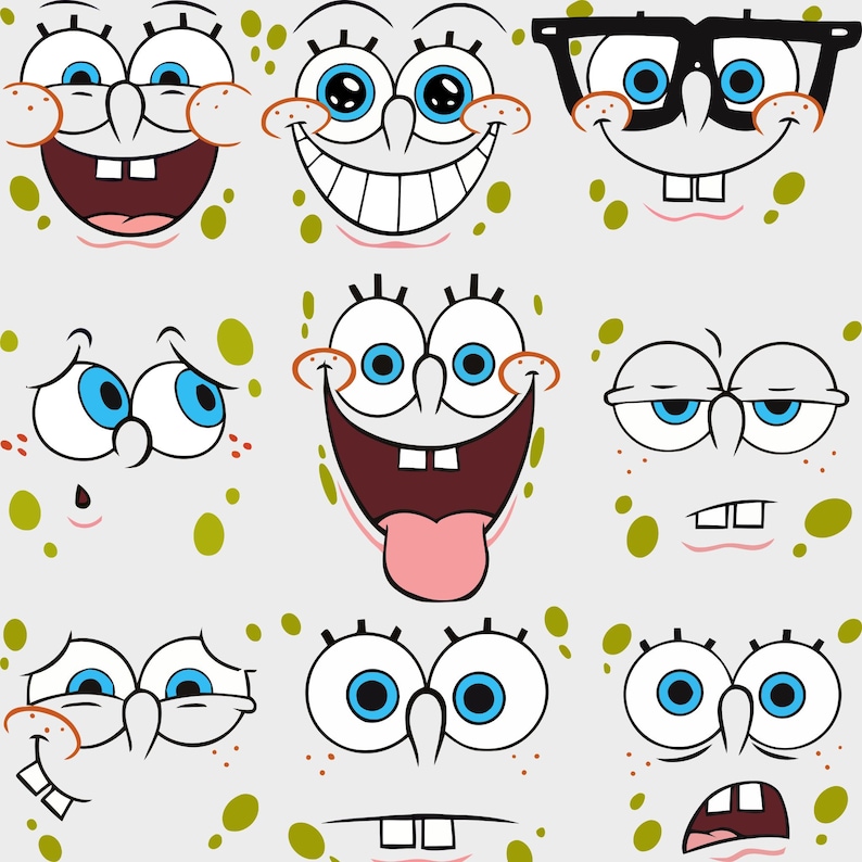 Spongebob SVG and PNG Fan Art Bundle,dxf,spongebob Layered Svg ...