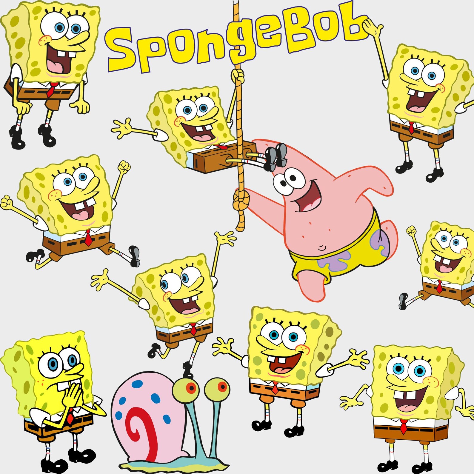 Spongebob SVG and PNG Fan Art Bundle,dxf,spongebob Layered Svg ...
