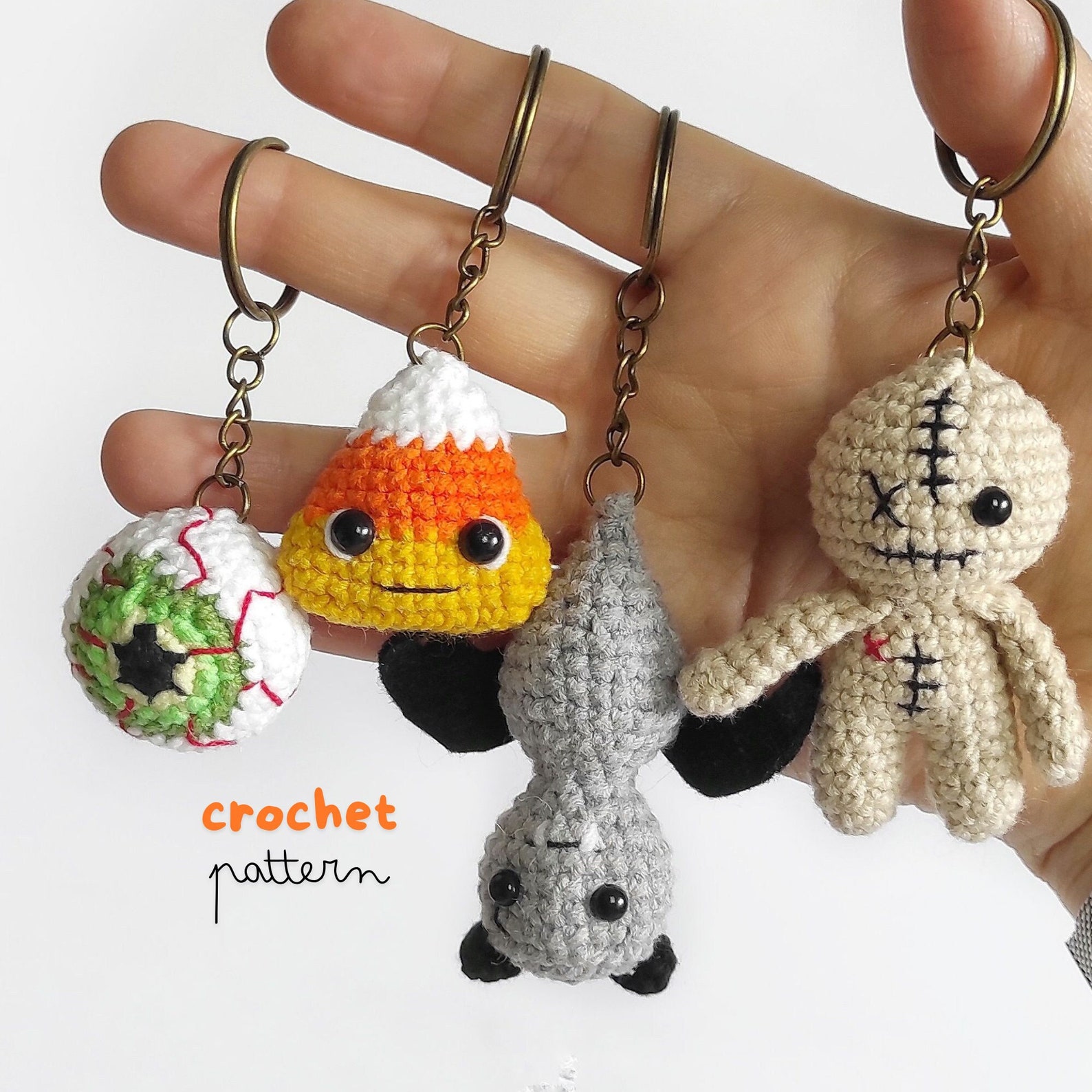 Crochet Pattern Key Ring Halloween Amigurumi Key Ring - Etsy