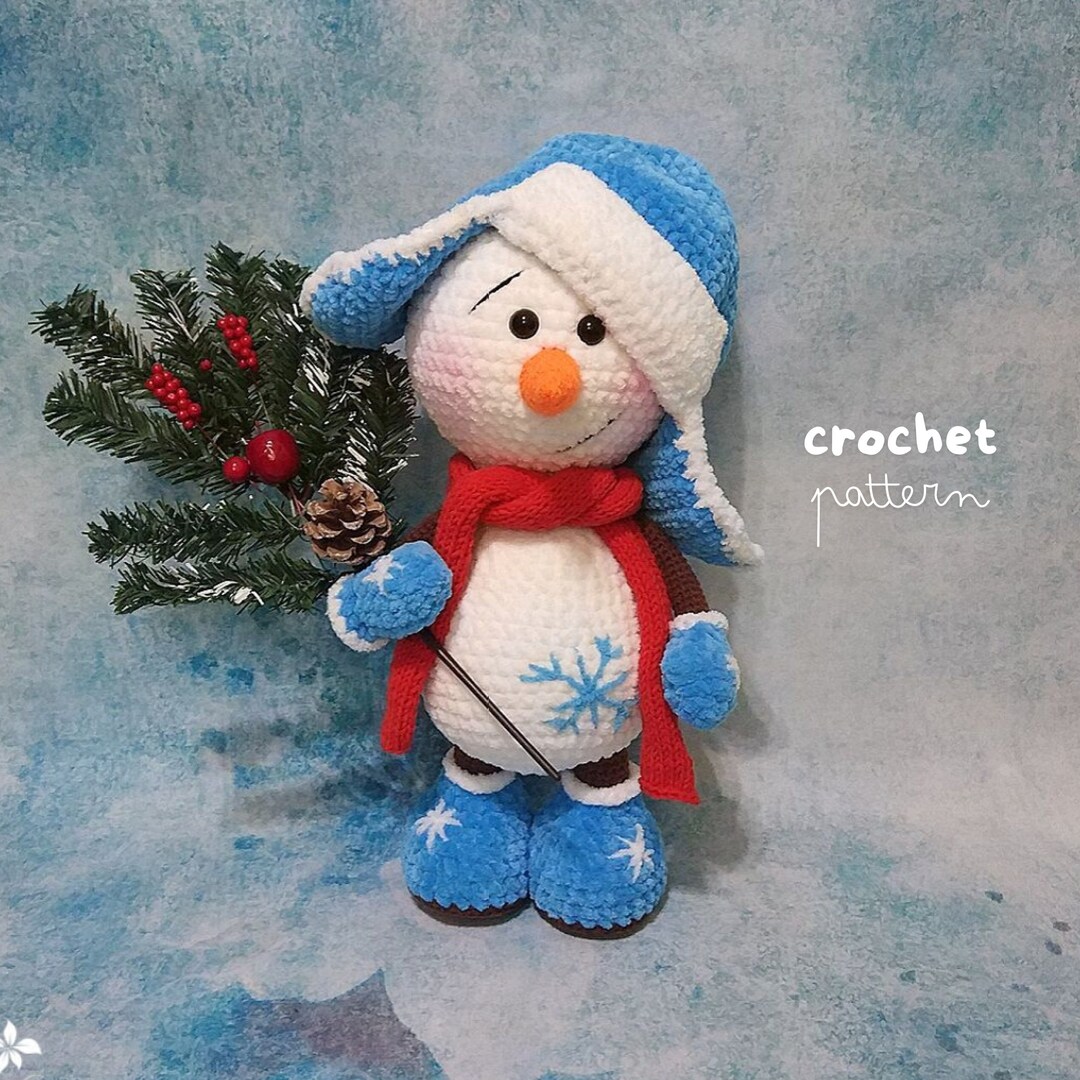Crochet PATTERN Snowman Plush Pattern Christmas Snowman - Etsy
