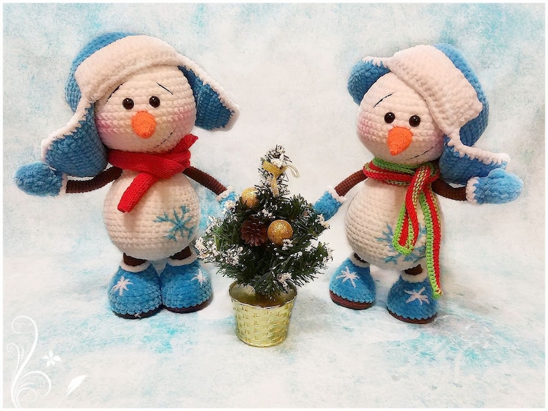 Crochet PATTERN Snowman Plush Pattern Christmas Snowman - Etsy