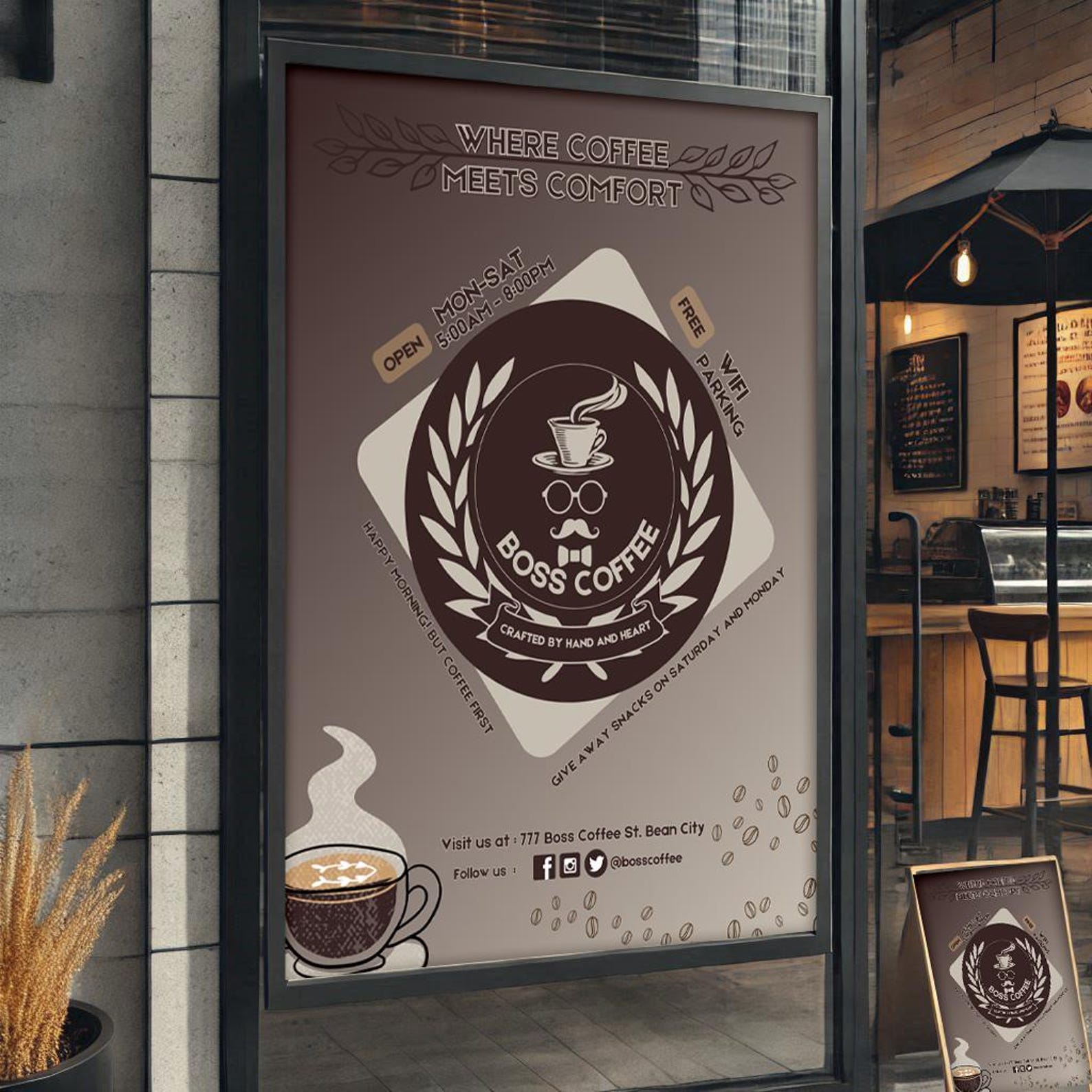 Editable Coffee Shop Canva Templates Bundle for Small Businesses: Logo ...