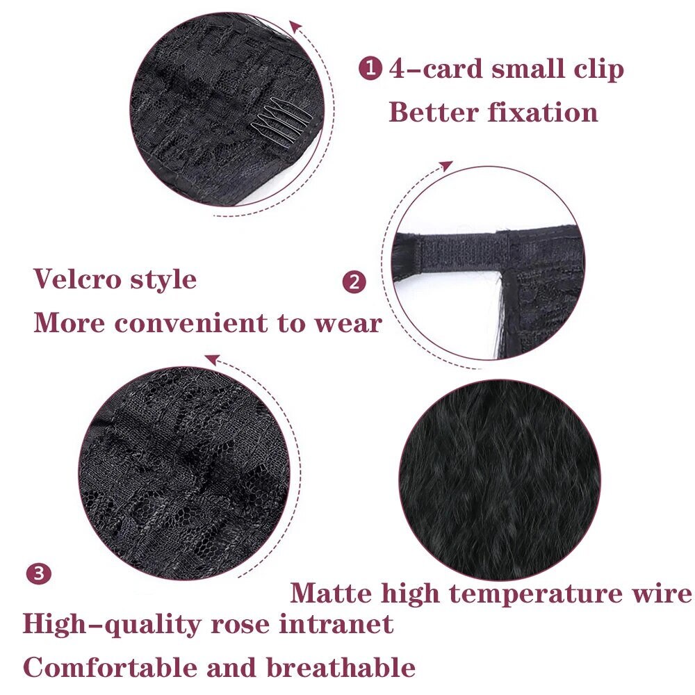 Tocthe Synthetic Corn Wavy 22'' 32'' Long Ponytail Hairpiece Wrap on ...