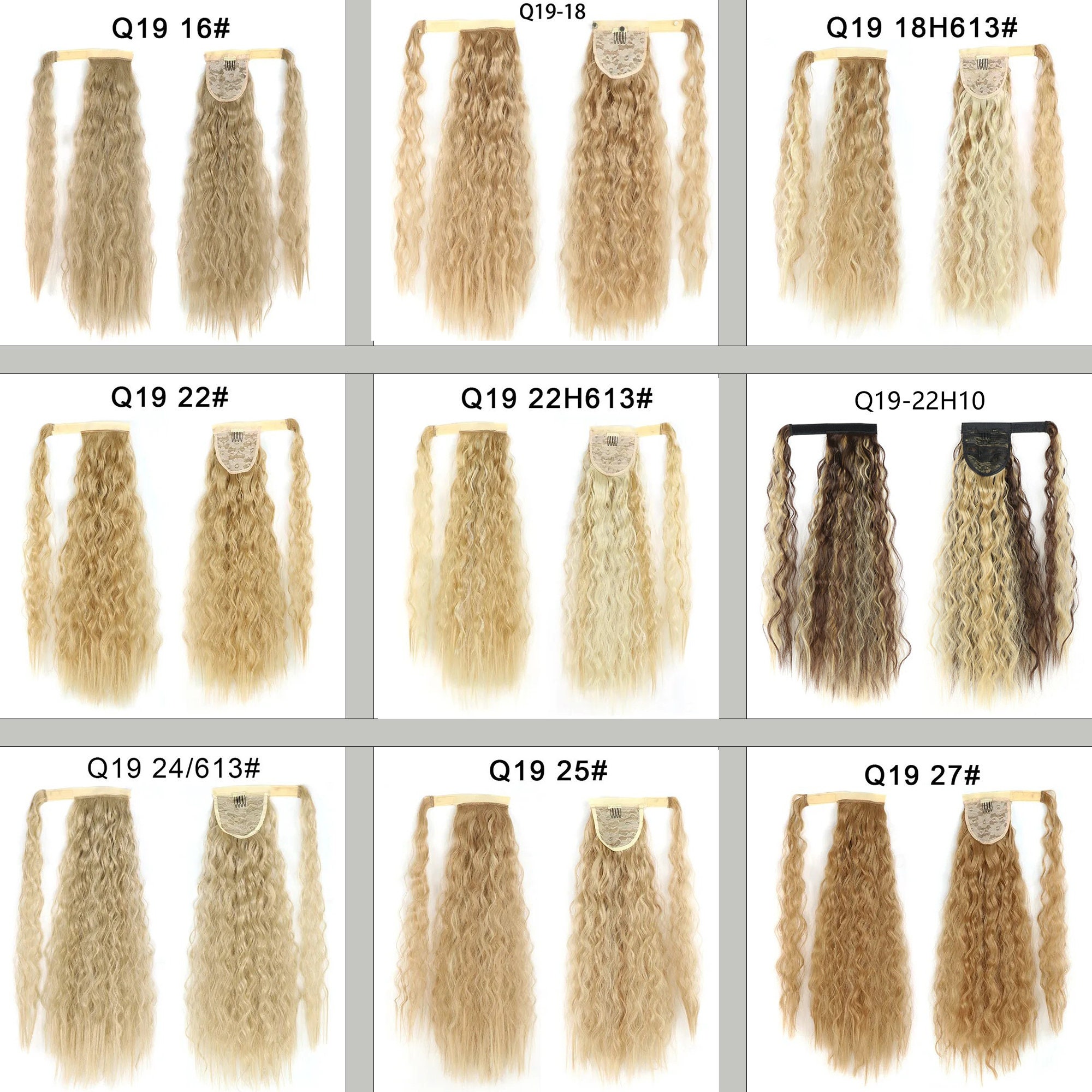 Tocthe Synthetic Corn Wavy 22'' 32'' Long Ponytail Hairpiece Wrap on ...