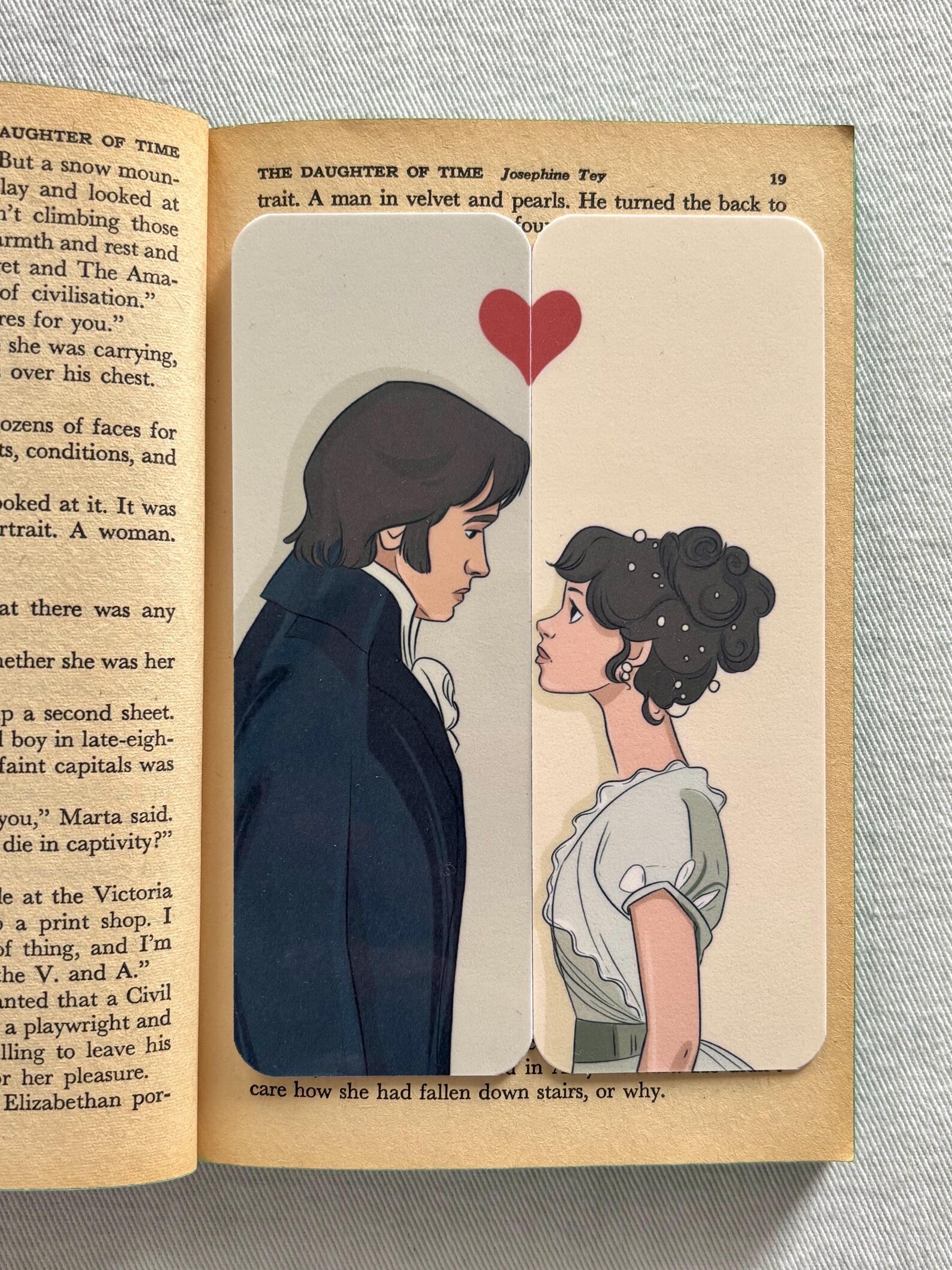 Matching Couple Bookmarks - Laminated Illustrated Bookmark Set - Cute ...