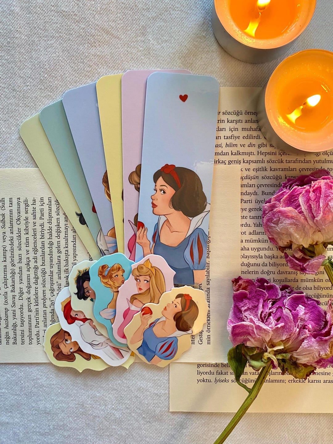 Disney Princesses – Sticker & Bookmark Set | 6 Bookmarks 6x2 Stickers ...