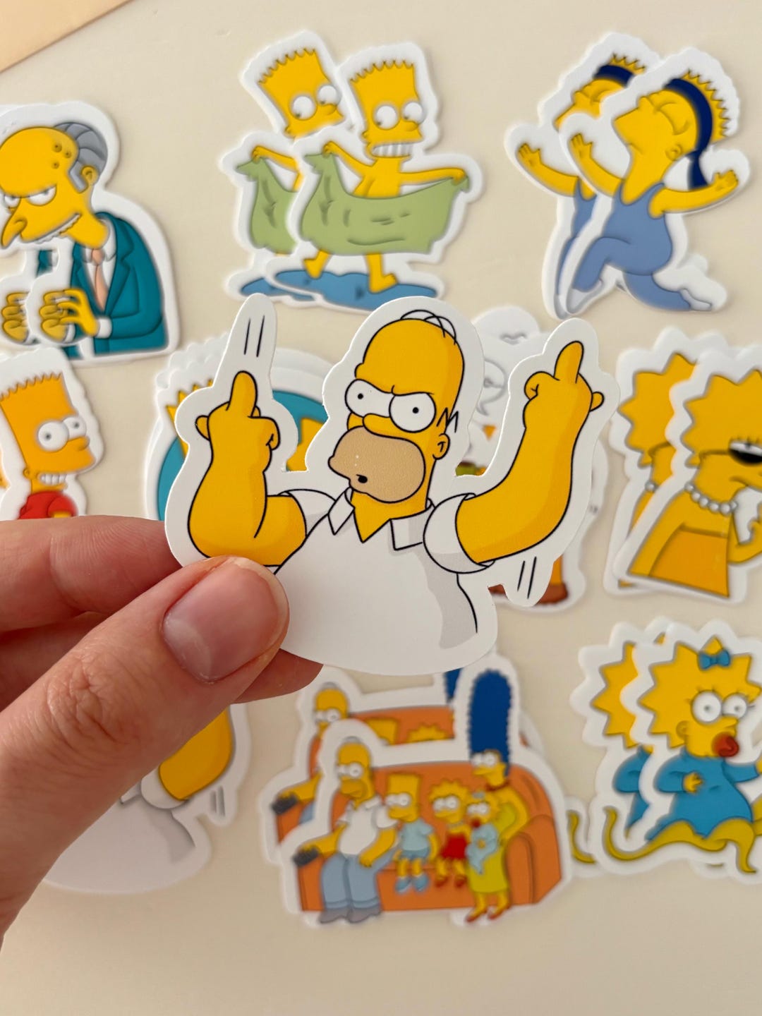 The Simpsons Stickers- Matte Sticker Set | 10 Designs X2 | Soft Vintage ...
