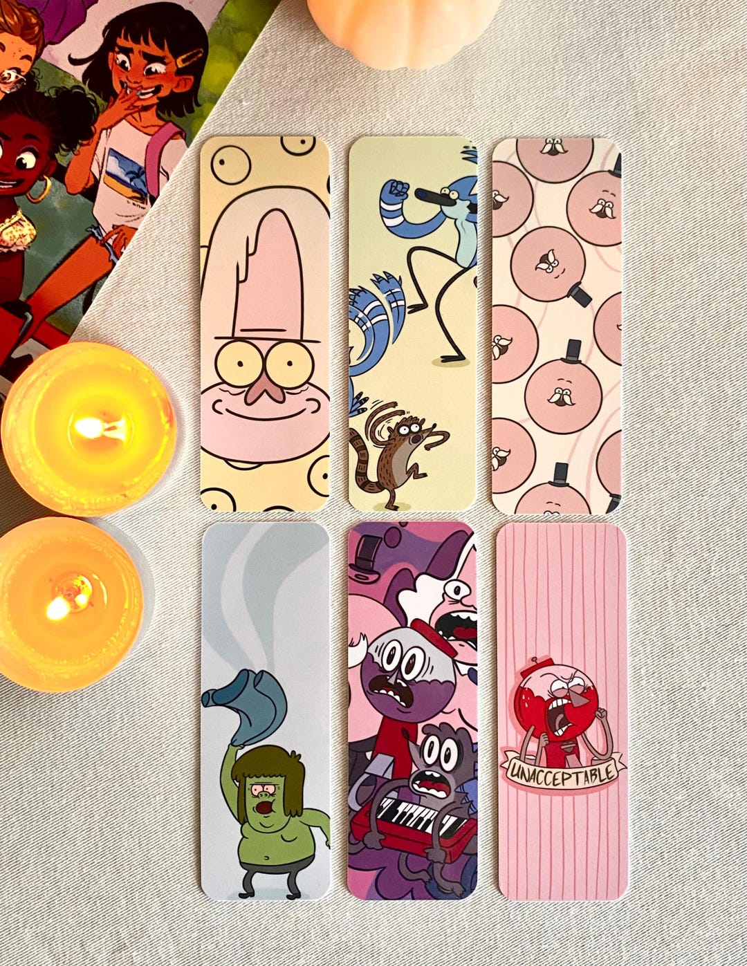 Regular Show Bookmark Set – 6pcs Laminated Glossy Bookmarks – Funny ...