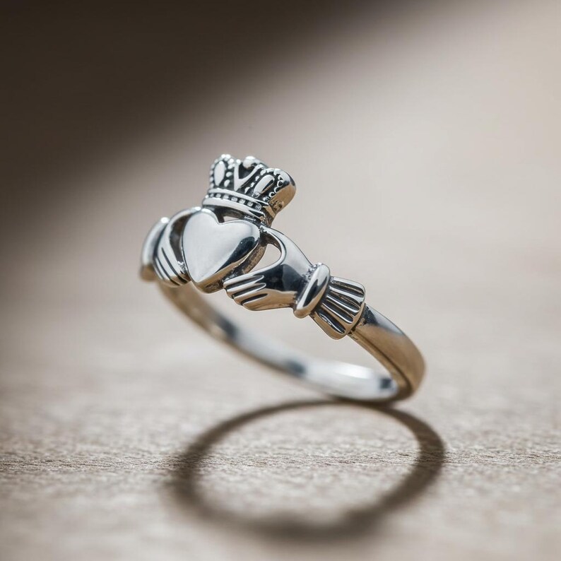 Silver Claddagh Ring for Women, Stainless Steel Irish Celtic Jewelry, Love Loyalty Friendship ...