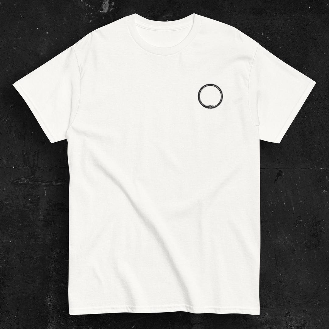 Minimalist Celtic Irish Snake Embroidered White T-shirt, Organic Cotton ...