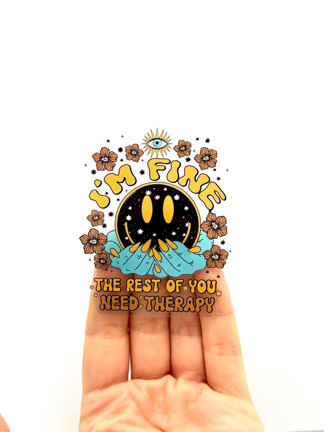 Smiley Face Therapy Stickers Mental Health Sticker Chronic Illness ...