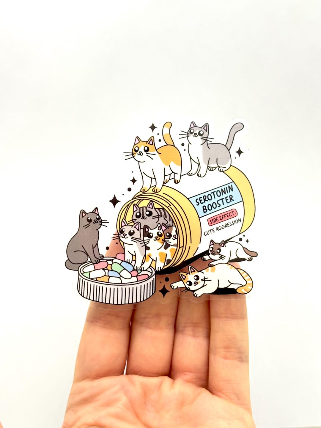 Serotonin Stickers Serotonin Booster Cats Sticker Cat Mom Sticker ...