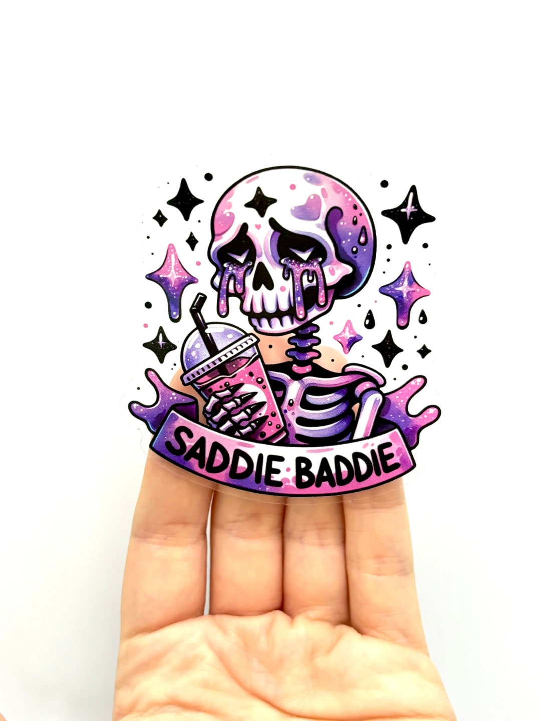 Saddie Baddie Sticker Snarky Skeleton Skeleton Stickers Sarcastic ...