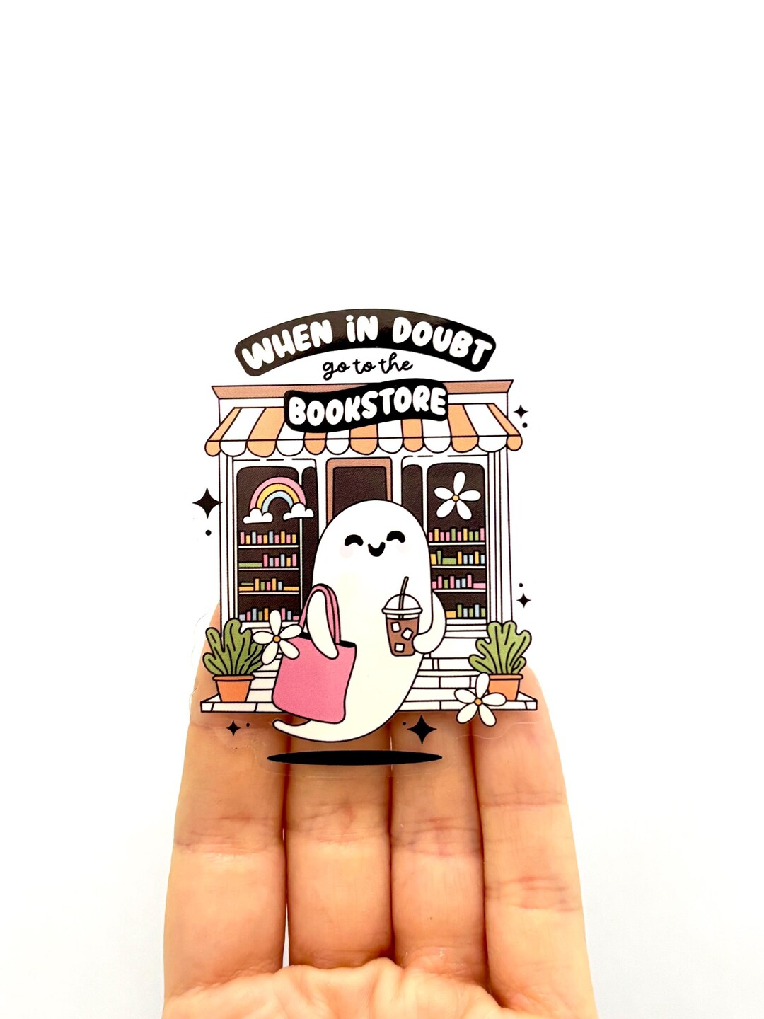 Bookstore Sticker Bookish Girlie Sticker Spooky Sticker Cute Ghost ...