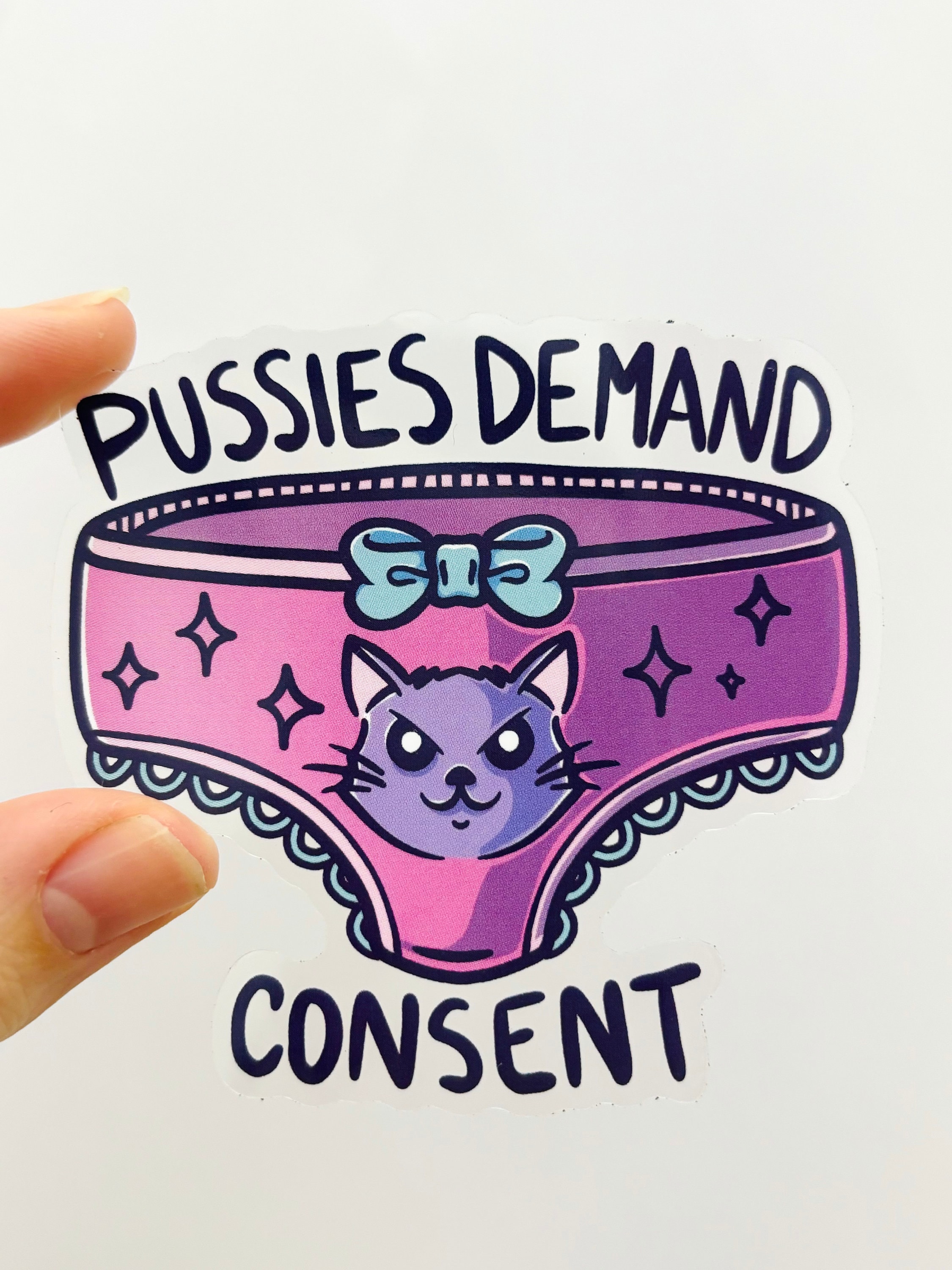 Pussies Demand Consent Sticker Feminist Stickers Sex Stickers Pro ...