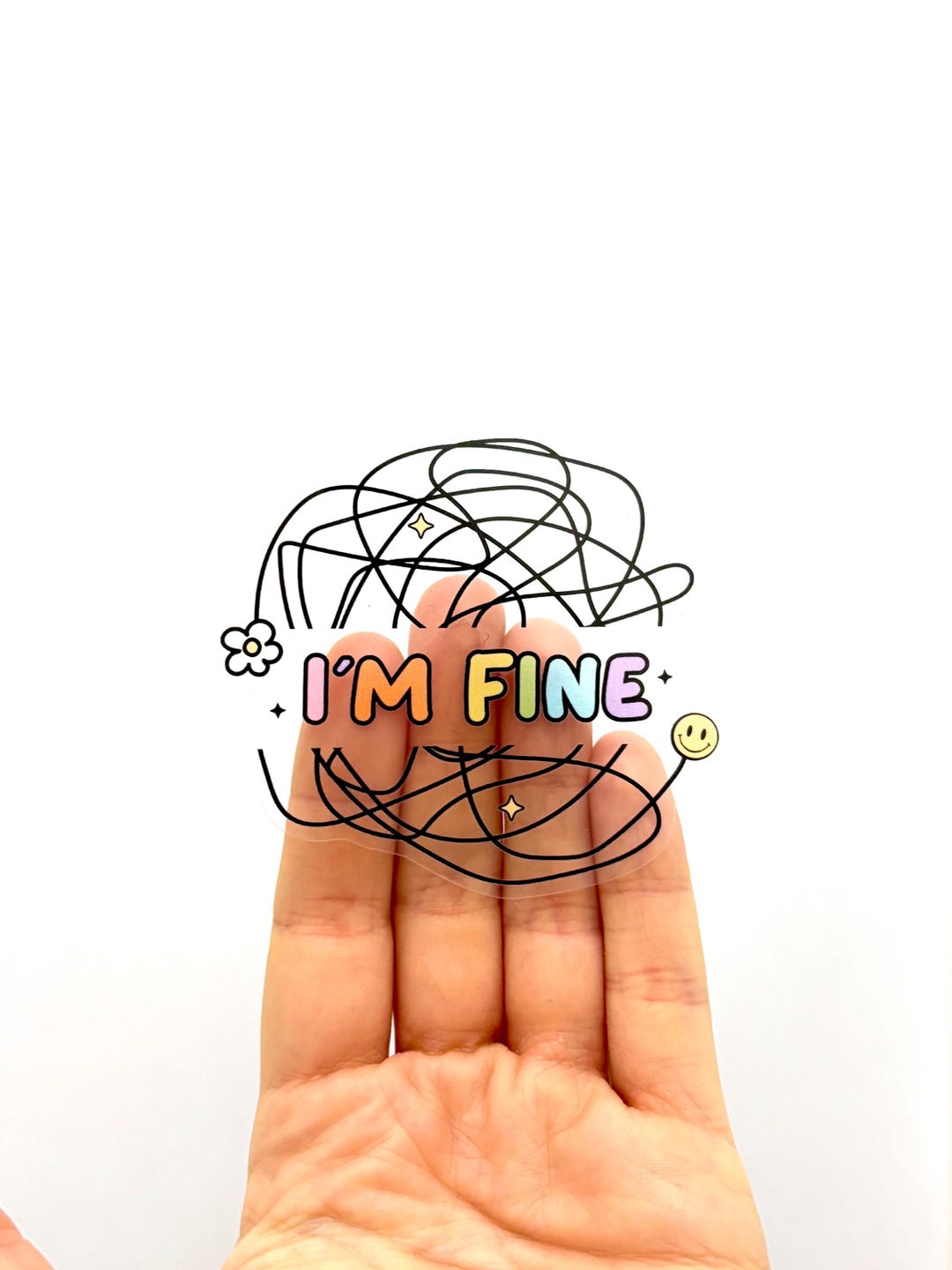 I’m Fine Sticker Kindness Stickers Positive Affirmation Mental Health ...
