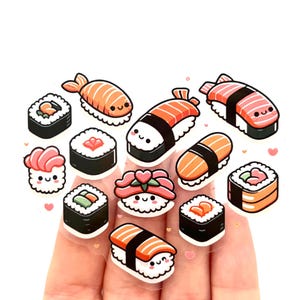 Sushi & Ramen Sticker Set: Japanese Food, Glossy Vinyl - Etsy