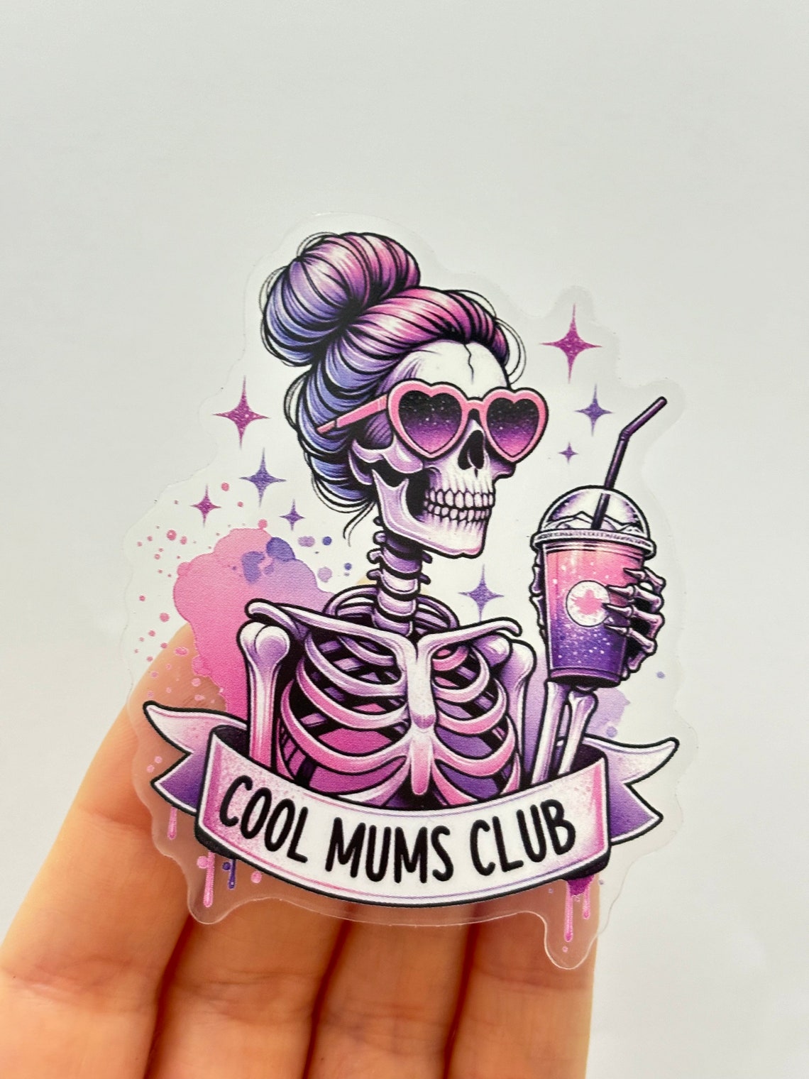 Cool Mums Club Stickers Mom Life Skeleton Mum Vinyl Mama Skull Mom ...