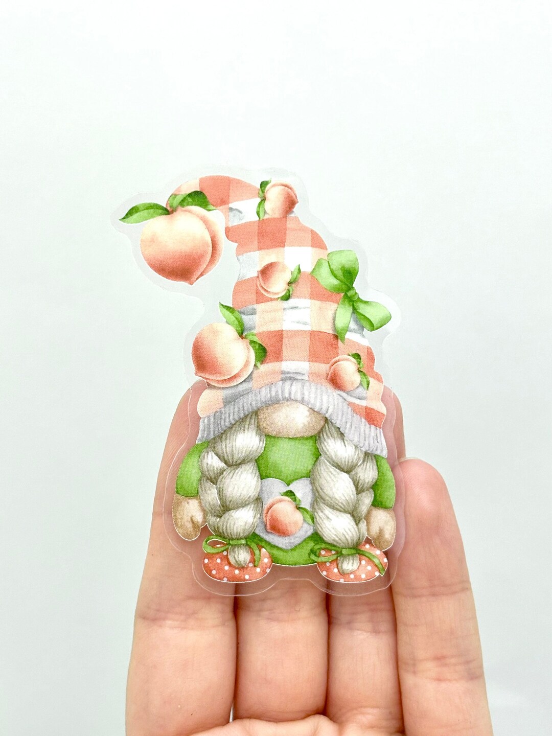 Peach Gnome Vinyl Stickers Peaches Stickers Lilac Gnome Stickers Gnome ...