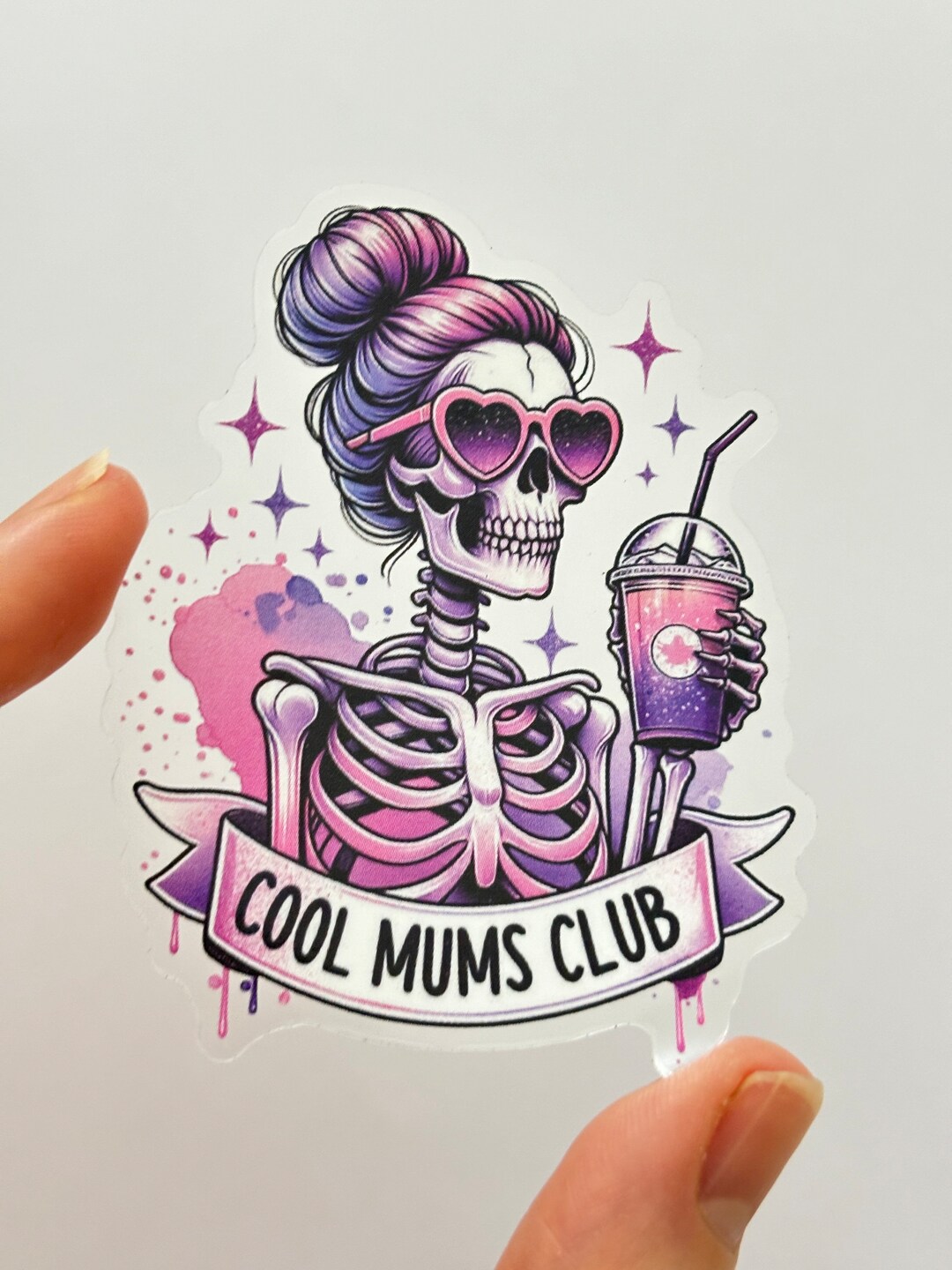 Cool Mums Club Stickers Mom Life Skeleton Mum Vinyl Mama Skull Mom ...