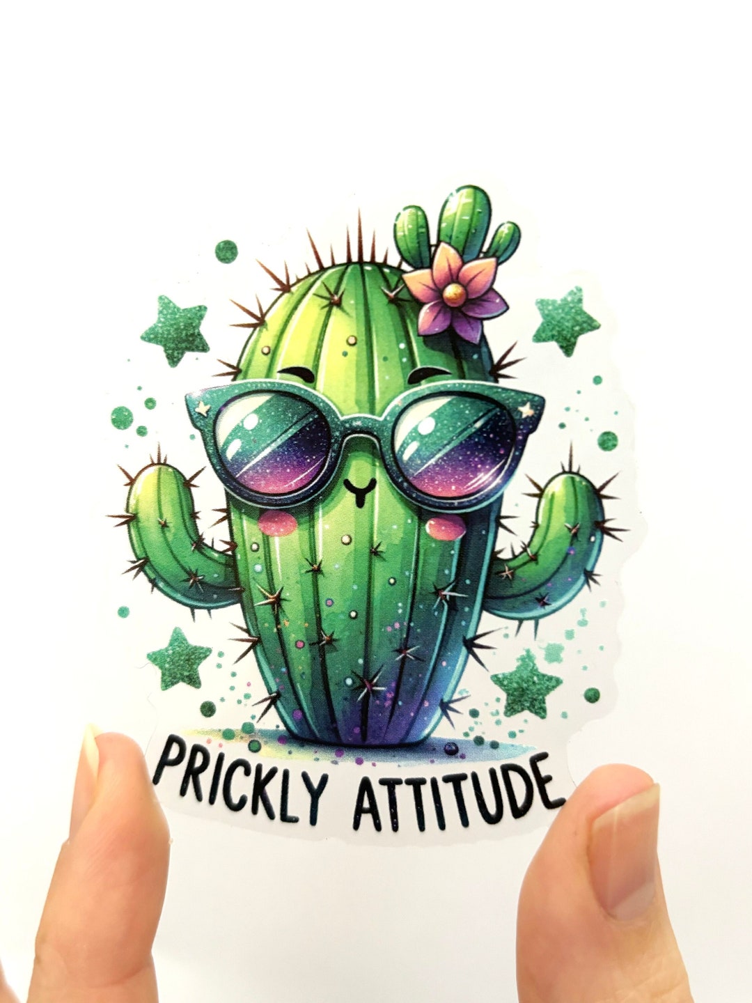 Cute Cactus Sticker Prickly Attitude Vinyl Sticker Desert Western ...