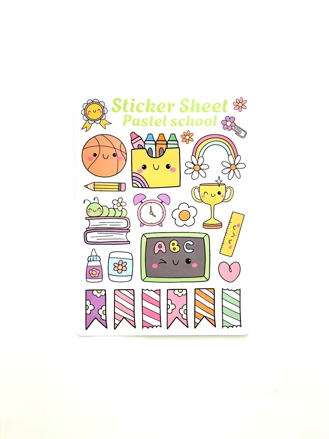 Pastel School Stickers Sheets Back to School Teacher Stickers Education ...