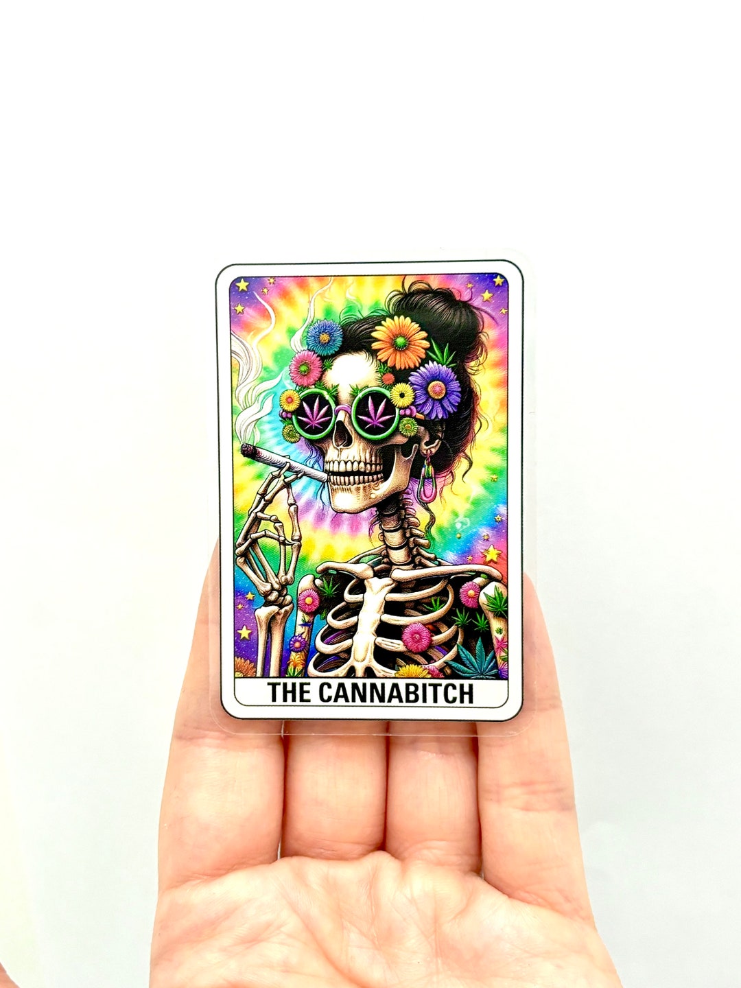 Cannabitch Tarot Card Stickers Water Bottle Decal Funny 420 Cannabis ...